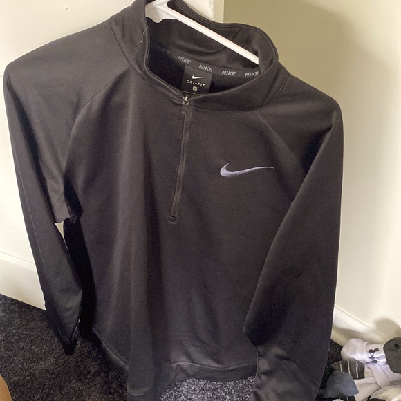 Nike | Jackets & Coats | Nike Drifit Quarter Zip Jacket Black | Poshmark